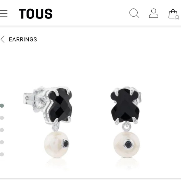 Tous | Jewelry | Like New 39 Tous Silver Erma Earrings With Onix Pearl ...